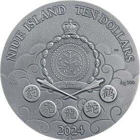 SHAOLIN KUNG FU Martial Arts Styles 5 Oz Silver Coin 10$ Niue 2024