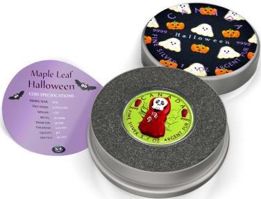 DEATH Halloween Maple Leaf 1 Oz Silver Coin 5$ Canada 2022 | Mints