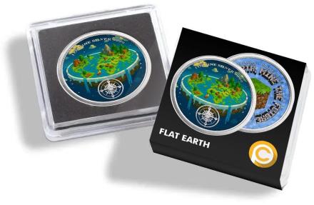 FLAT EARTH Craft the Earth Mine the Future Terra 1 Oz Silver Coin 2 ...