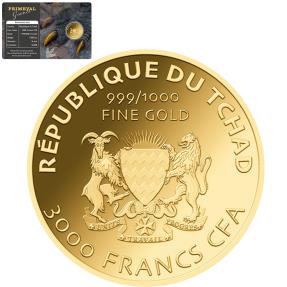 TYRANNOSAURUS REX 1/1000 Oz Gold Coin 3000 Francs Chad 2023 | Mints