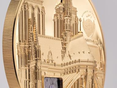 NOTRE DAME DE PARIS Tiffany Art 5 Oz Gold Coin 100$ Palau 2021