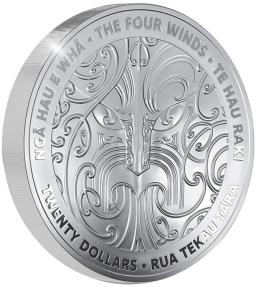 TE HAU RAKI Four Winds 1 Kg Kilo Silver Coin 20$ New Zealand 2022