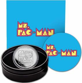 MS PACMAN 40th Anniversary Proof 1 Oz Silver Coin 2$ Niue 2021
