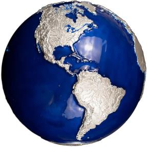 BLUE MARBLE 1 Kg Kilo Silver Coin 25$ Barbados 2025 | Mints