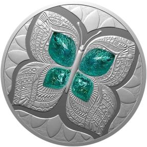 CRYSTAL BUTTERFLY 1 Oz Silver Coin 2$ Niue 2024 | Mints