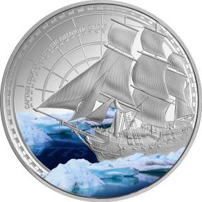 ANTARCTIC Captain James Cook 250th Anniversary 1 Oz Silver Coin 1$ Niue ...