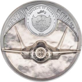 SOUND BARRIER JET Speed of Sound 5 Oz Silver Coin 20$ Palau 2023