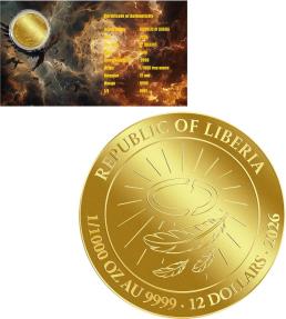 FALL OF LUCIFER 1/1000 Oz Gold Coin 12$ Liberia 2026 | Mints