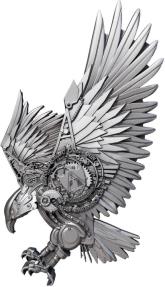 MECH EAGLE Steampunk Allegiance Antiqued 2 Oz Silver Coin 2000 Francs ...