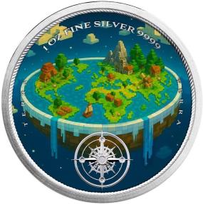 FLAT EARTH Craft the Earth Mine the Future Terra 1 Oz Silver Coin 2 ...
