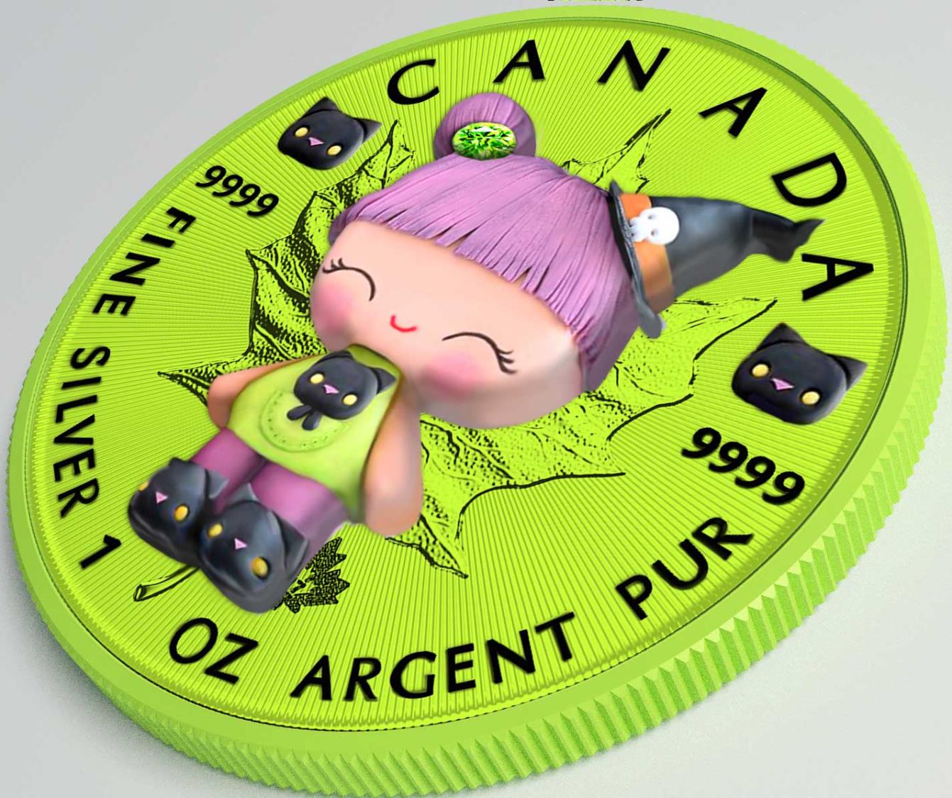 WITCH Halloween Maple Leaf 1 Oz Silver Coin 5$ Canada 2022 | Mints