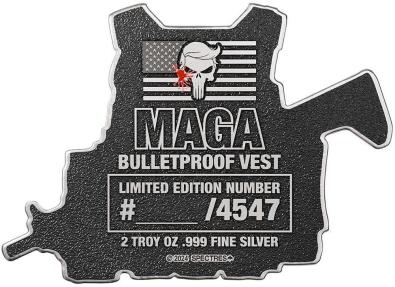 MAGA BULLETPROOF VEST 2 Oz Silver Medal 2024 | Mints