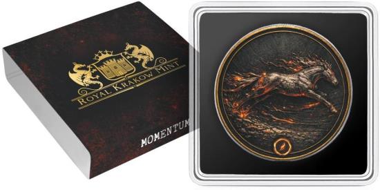 MOMENTUM Running Horse Five Horses Of Fire 1 Oz Silver Coin 1 $ USA 2026
