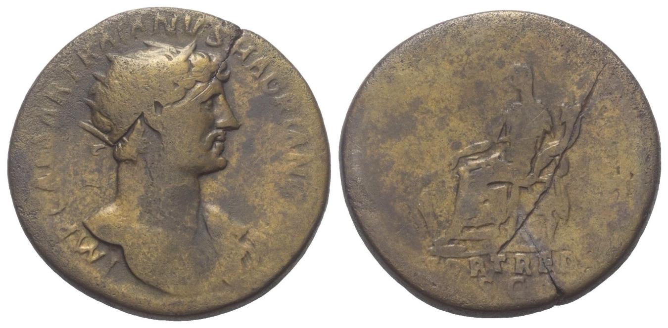 Hadrianus (117-138 AD). Dupondius (brass), 118 AD, Rome | Roman ...