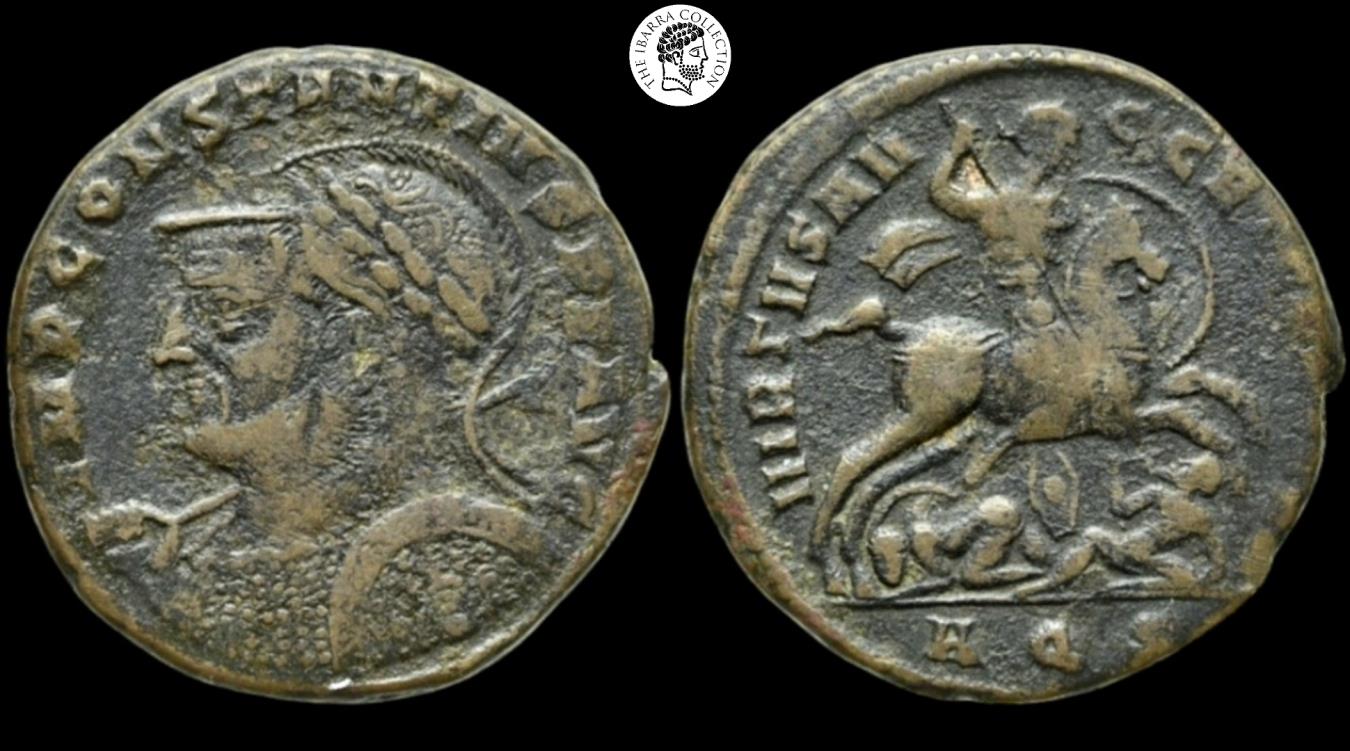 CONSTANTIUS I 305-306 AD. Follis. Aquileia mint. Very Fine. Rare!