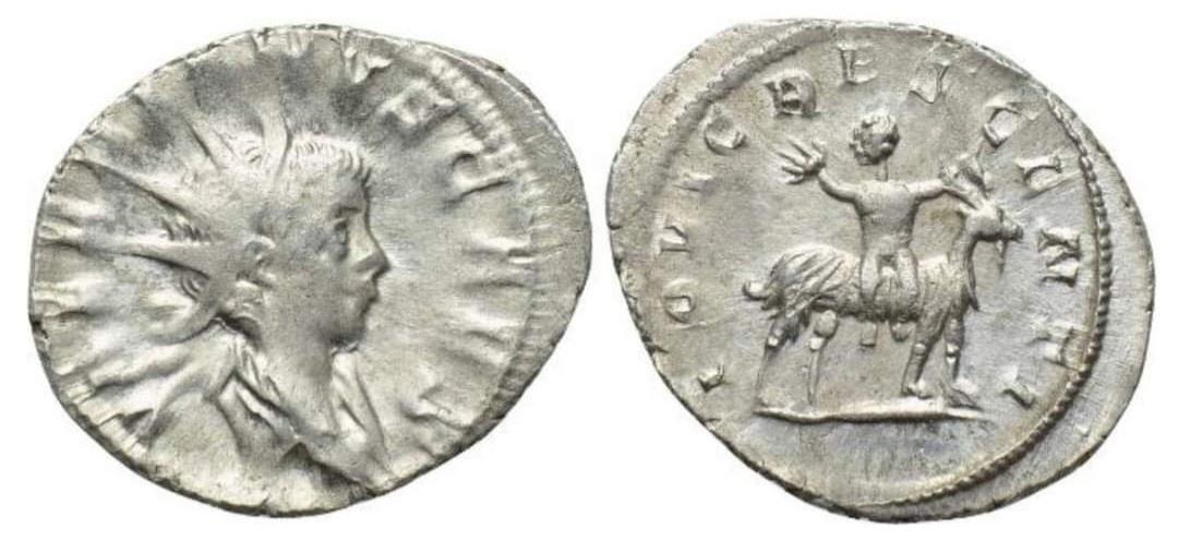 Valerian II Caesar, 256-258 AD. AR Antoninianus, Lugdunum mint. VF.