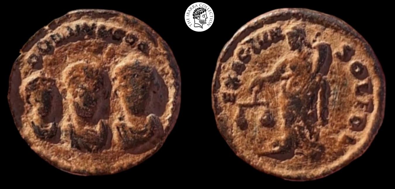 Theodosius I, with Arcadius and Honorius. AD 379-395. Æ Exagium Solidi ...