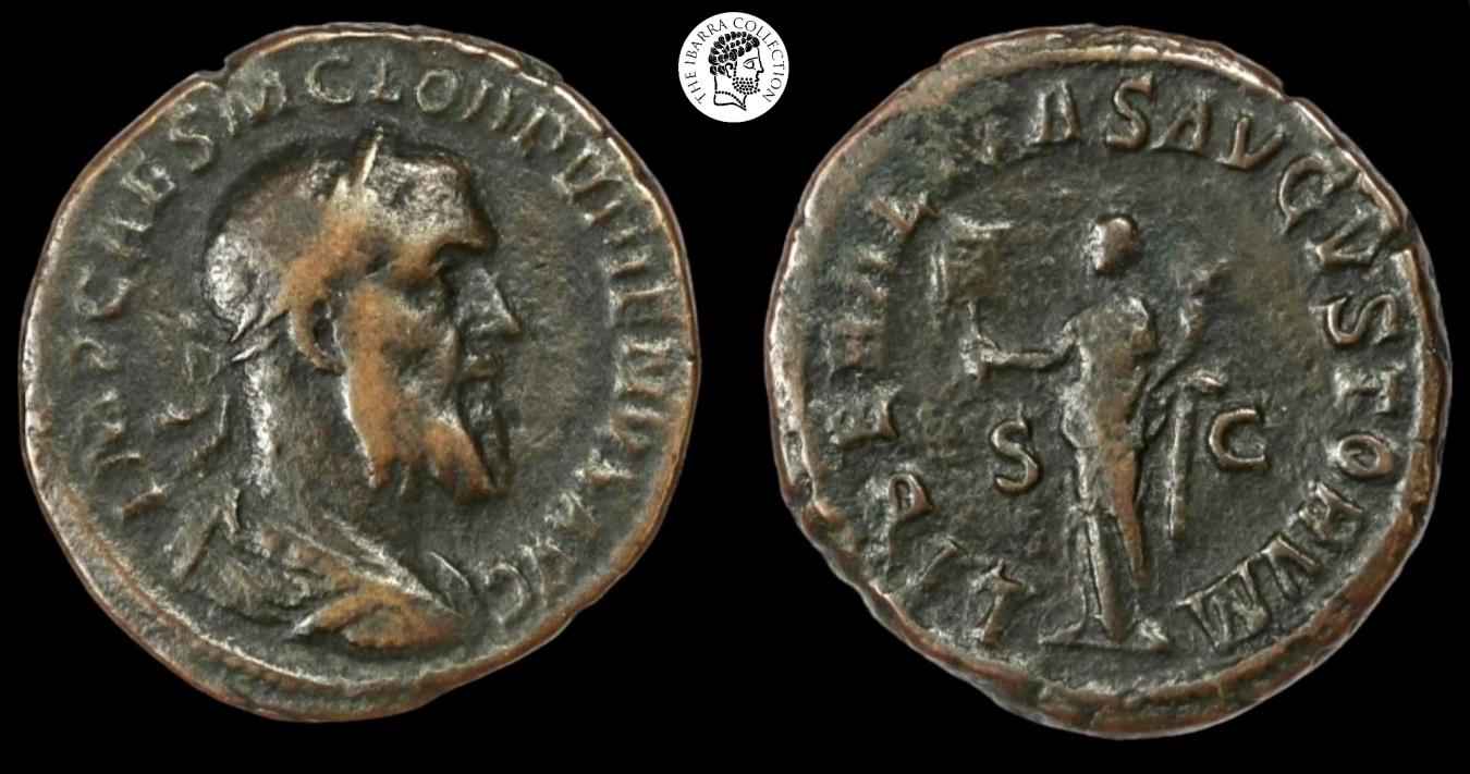 Pupienus AE Sestertius. Rome mint. 238 AD. Very Fine & Scarce!