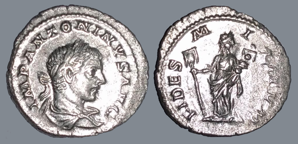 Elagabalus AR Denarius 218-222 AD Fides | Roman Imperial Coins