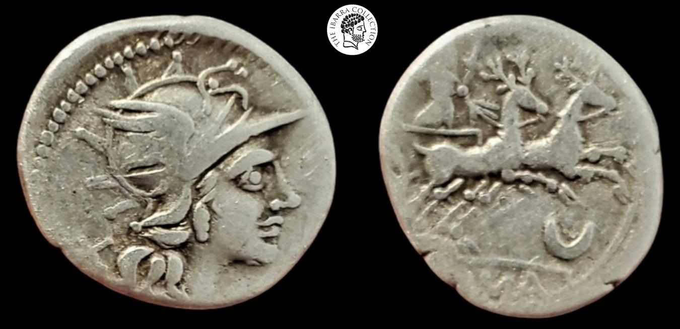 Anonymous. 143 BC. AR Denarius. Crescent (fourth) series. Rome mint ...