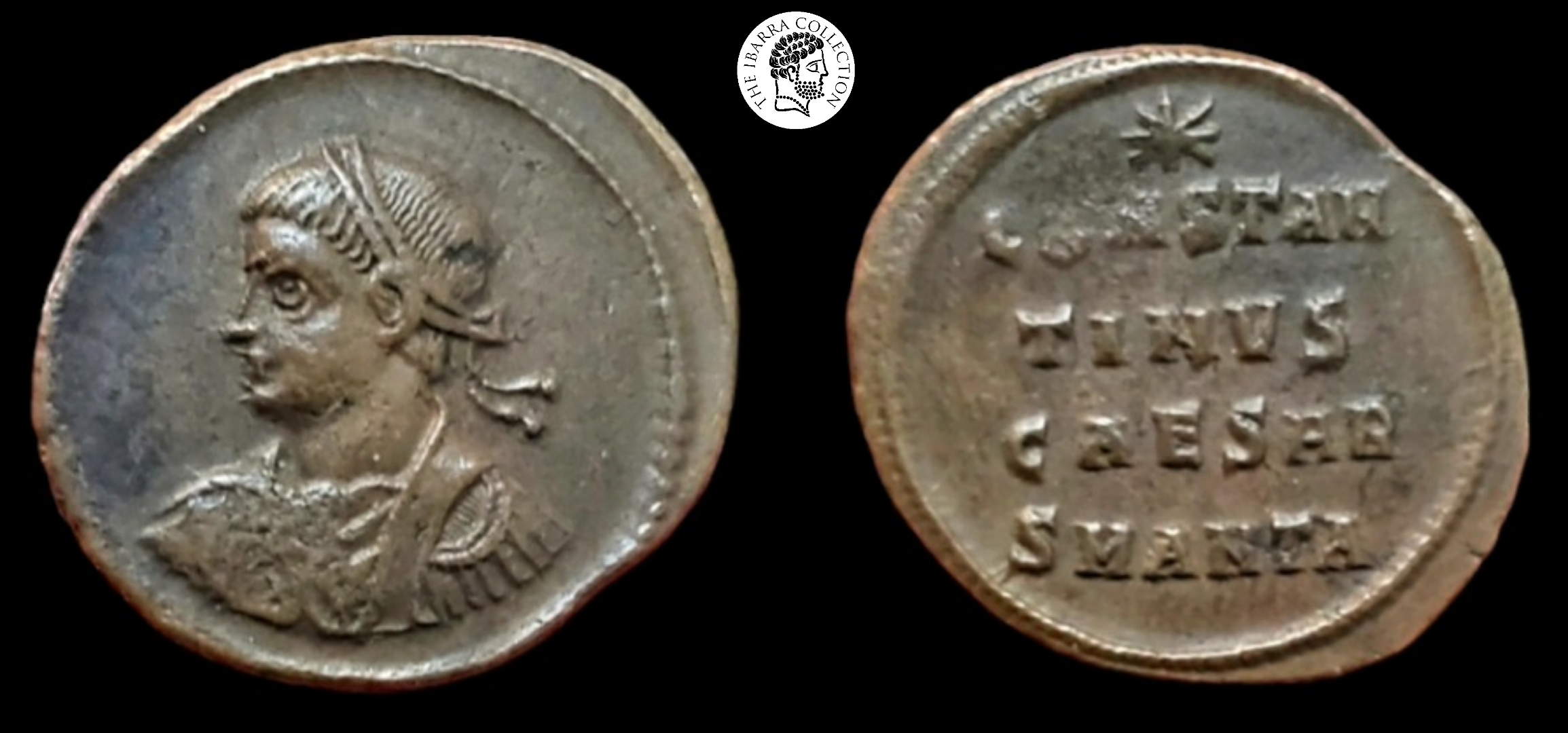 Constantius II, as Caesar, AE follis. 337-361 AD. Antioch mint. Very Fine.