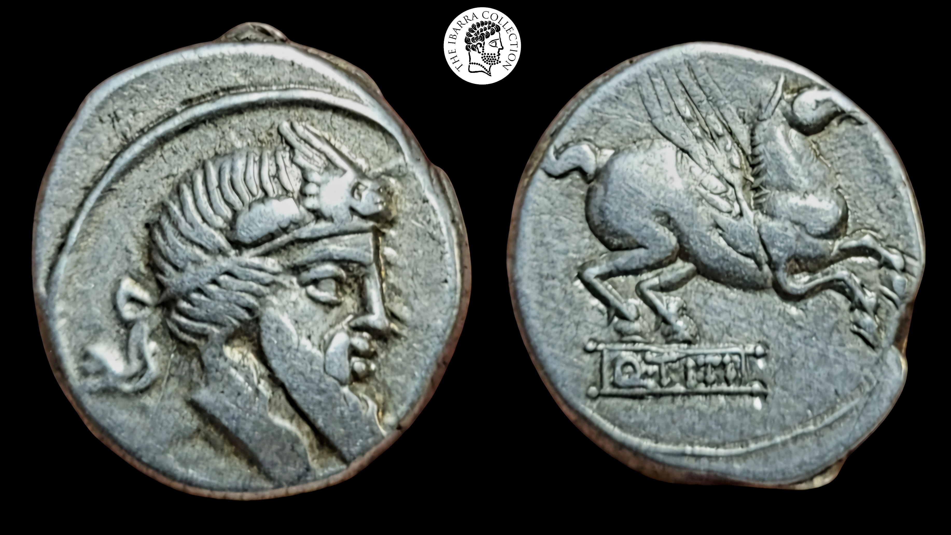 Q. Titius. 90 BC. AR Denarius. Rome mint. Light cabinet toning. Very Fine.