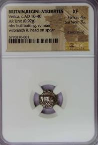 Celtic Britain Regini-Atrebates tribes Verica AR Unit 10-40 AD, (0.92g ...