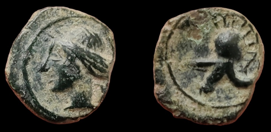 Punic Spain, Carthago Nova AE14. Time of Hannibal, ca 220-215 BC.