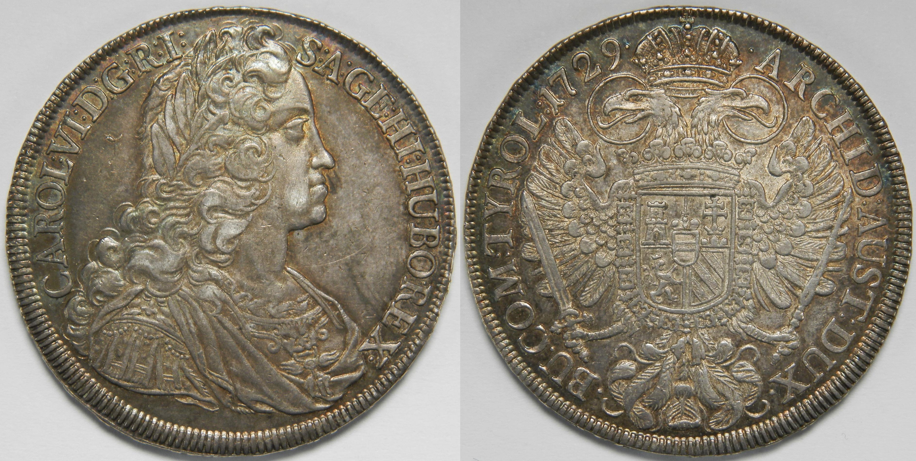 Austria Karl VI AR Thaler 1729 (Wien) | European Coins