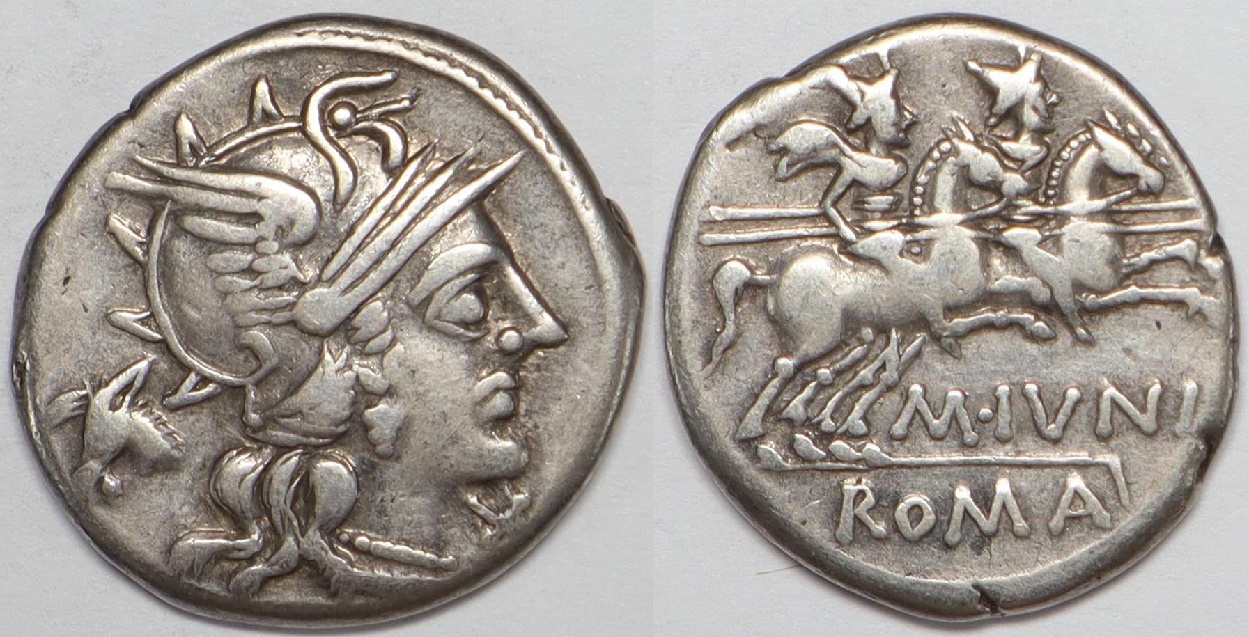 Roman Republic M. Junius Silanus AR Denarius (Rome, 145 BC) | Roman ...