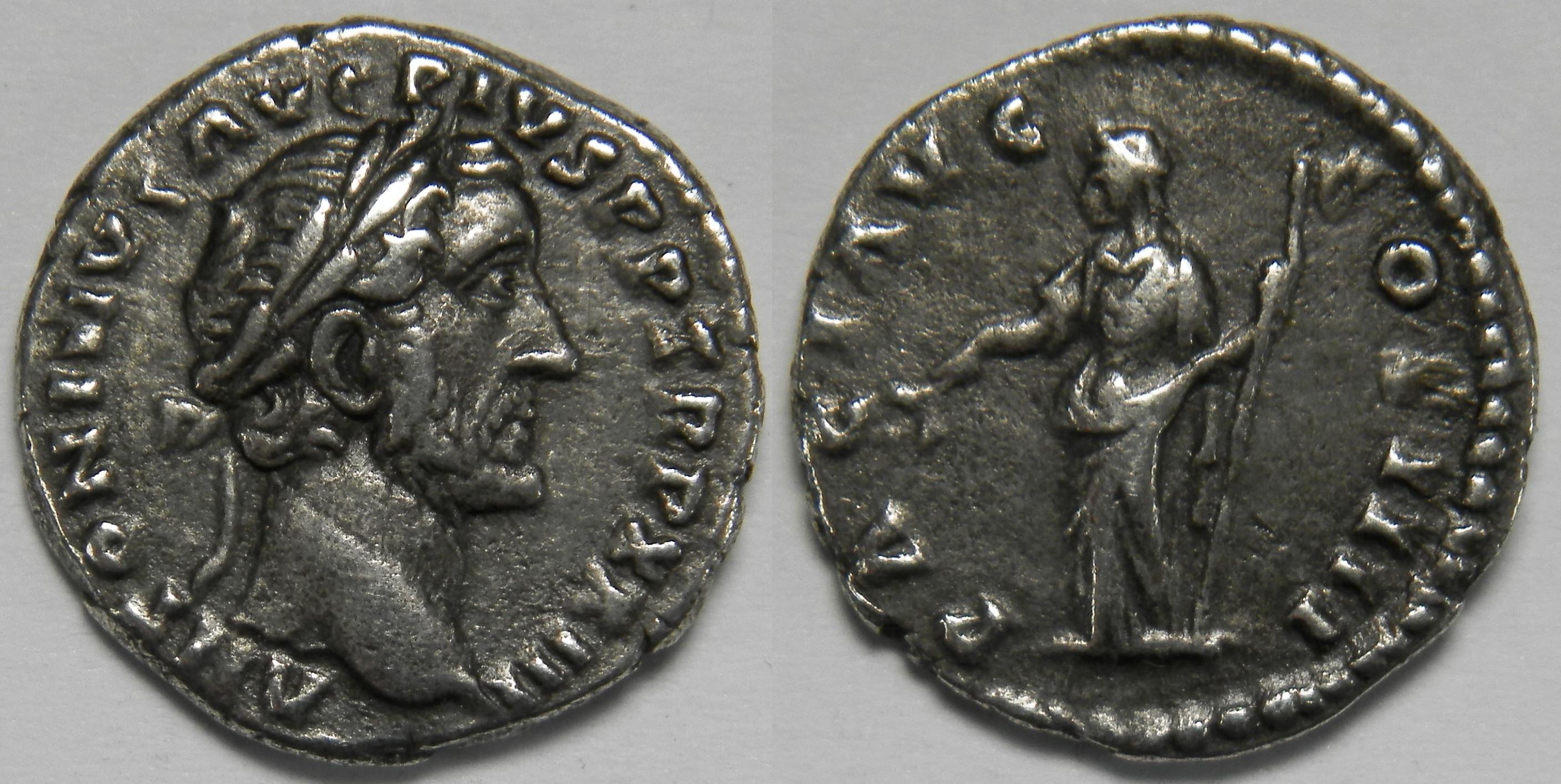 Roman Empire Antoninus Pius AR Denarius (Rome, AD 159-160) | Roman ...