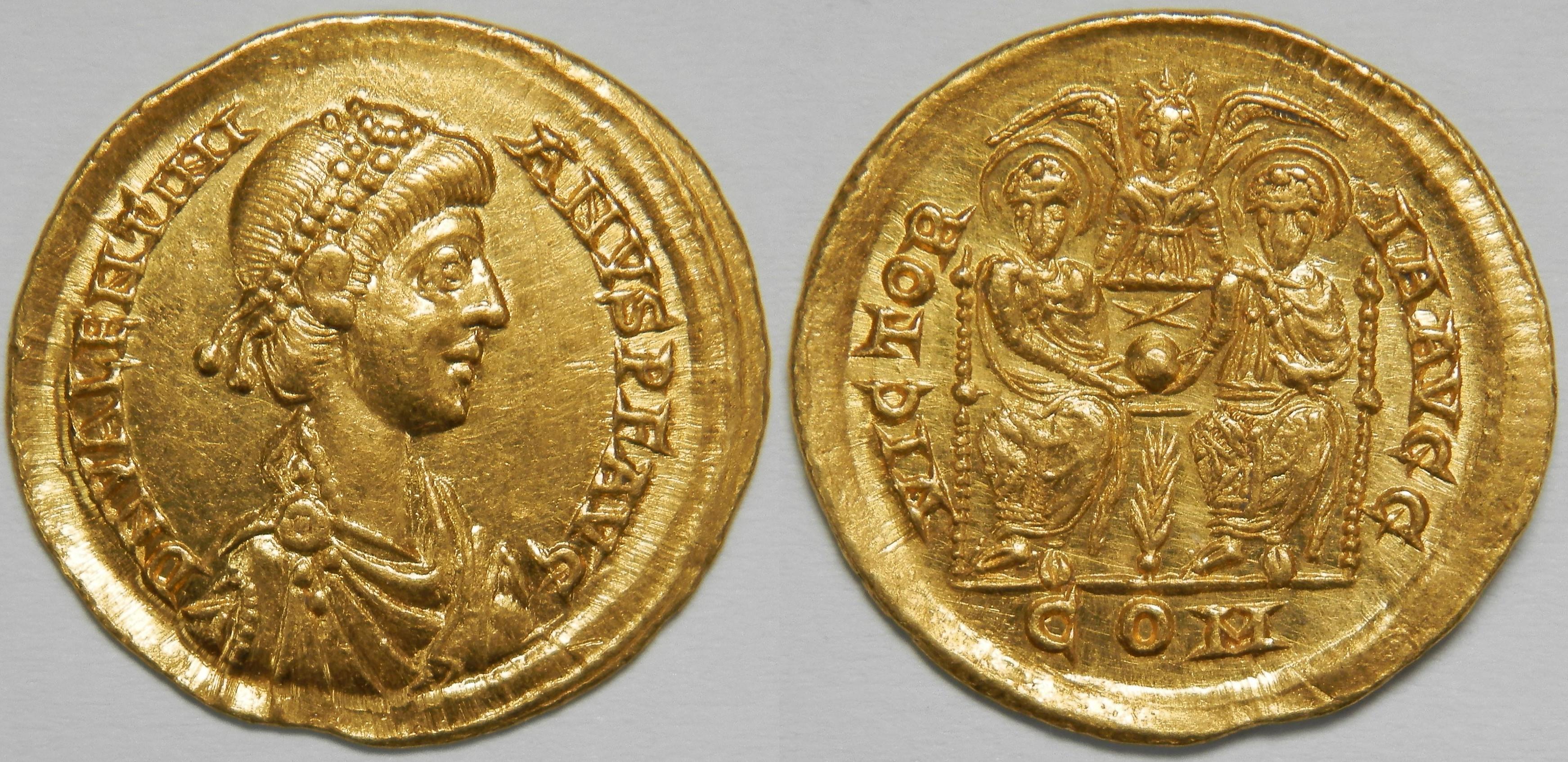Roman Empire Valentinian II AV Solidus (Mediolanum, AD 380-382)