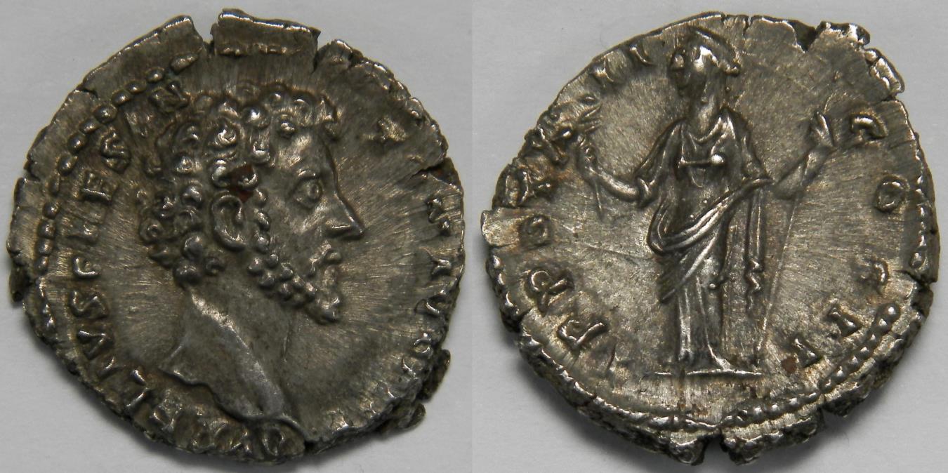 Roman Empire Marcus Aurelius as Caesar AR Denarius (Rome, AD 157-158)