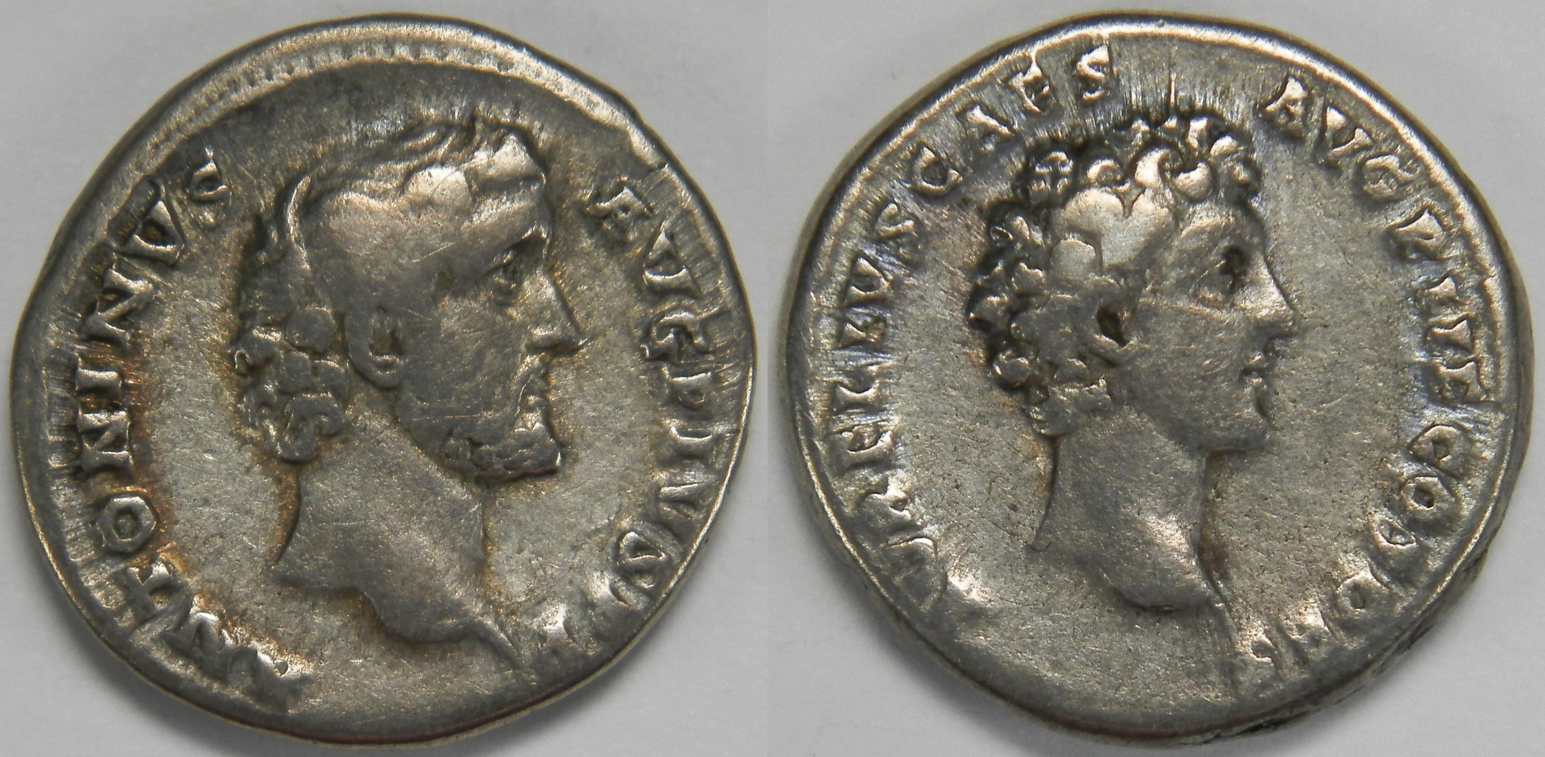 Roman Empire Antoninus Pius and Marcus Aurelius as Caesar AR Denarius ...