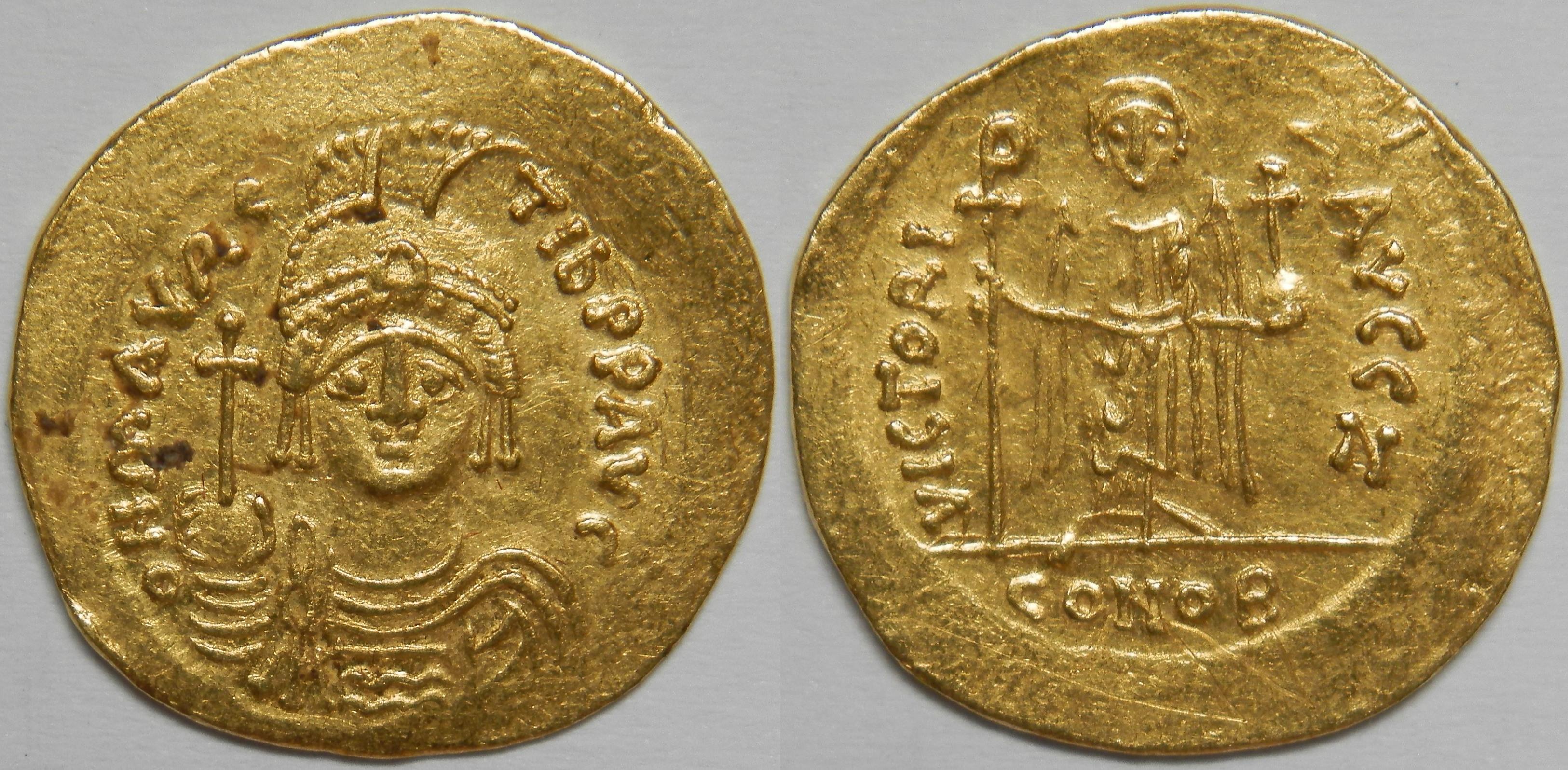 Byzantine Empire Maurice Tiberius AV Solidus (Constantinople, 583-602)
