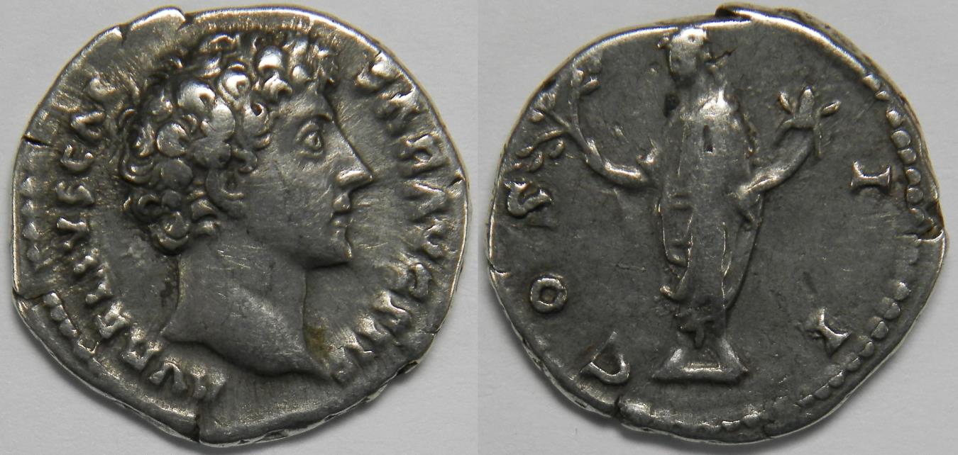 Roman Empire Marcus Aurelius as Caesar AR Denarius (Rome, AD 145-147)