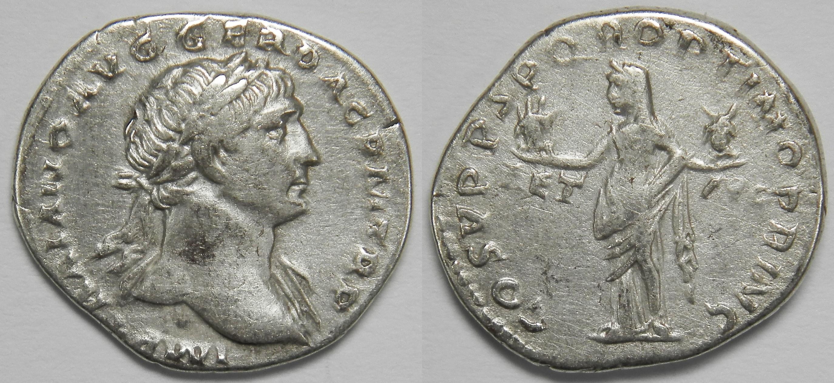 Roman Empire Trajan AR Denarius (Rome, AD 111) | Roman Imperial Coins
