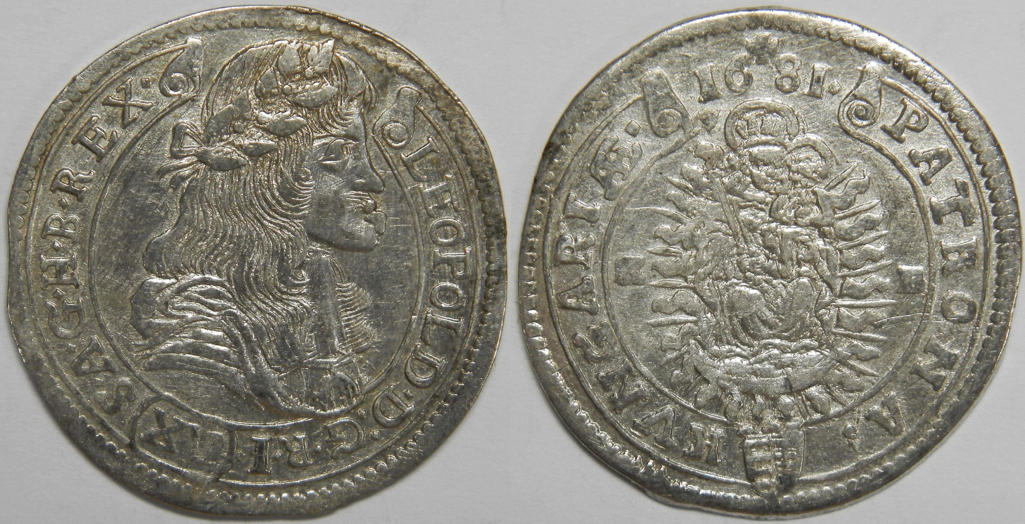 Hungary Leopold I AR XV Krajcár 1681 K-B (Körmöcbánya) | European Coins