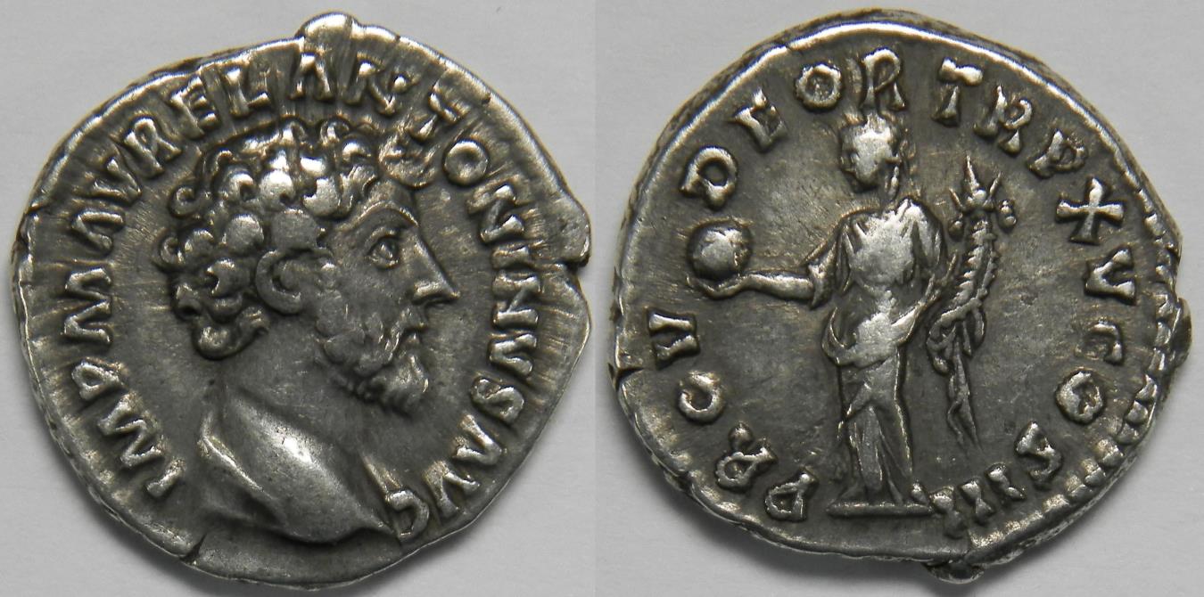 Roman Empire Marcus Aurelius AR Denarius (Rome, AD 161) | Roman ...