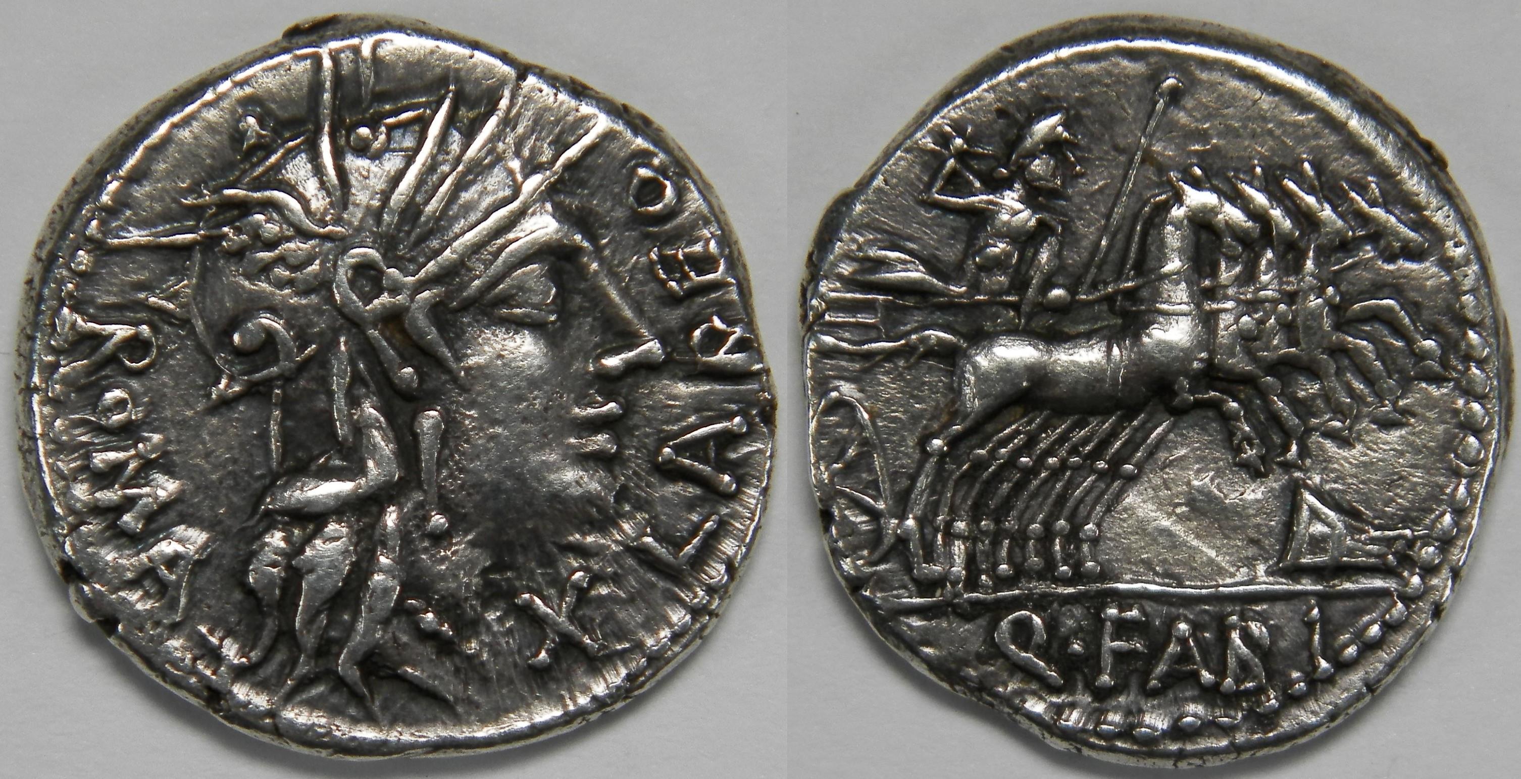 Roman Republic Q. Fabius Labeo AR Denarius (Rome, 124 BC) | Roman ...