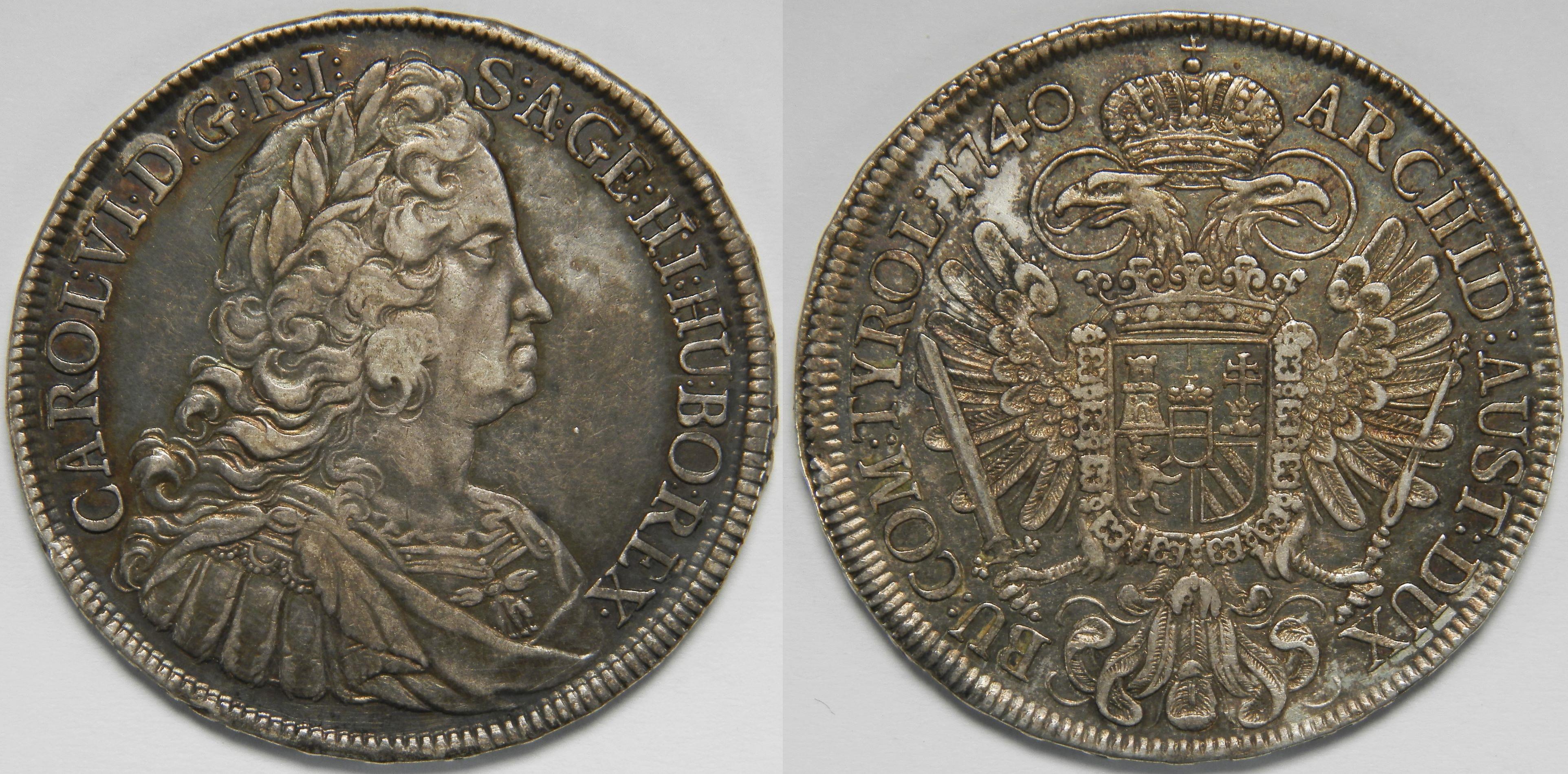 Austria Karl VI AR Thaler 1740 (Wien) | European Coins