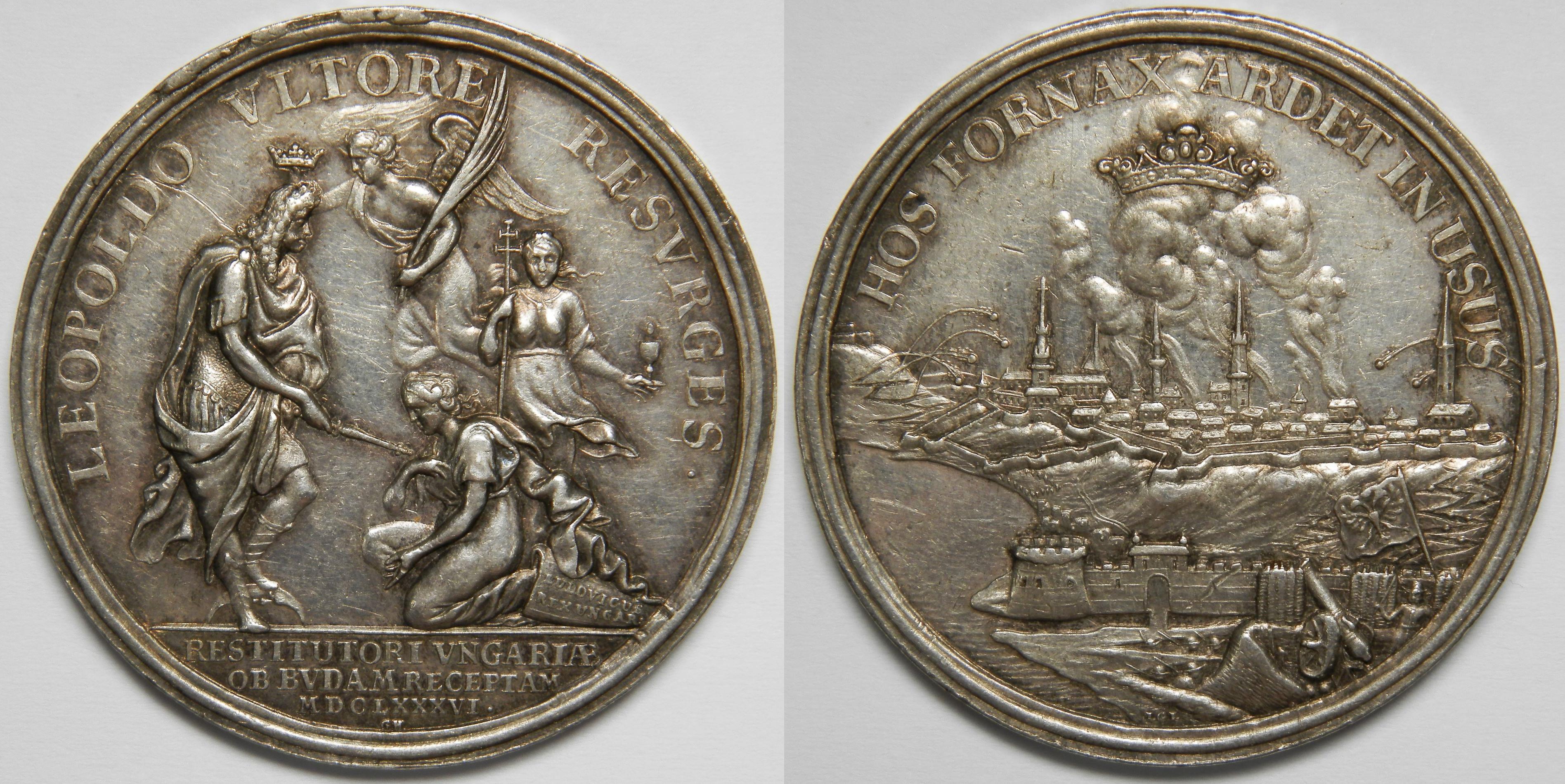 Hungary Leopold I AR Medal on the liberation of Buda 1686 | Tokens & Medals