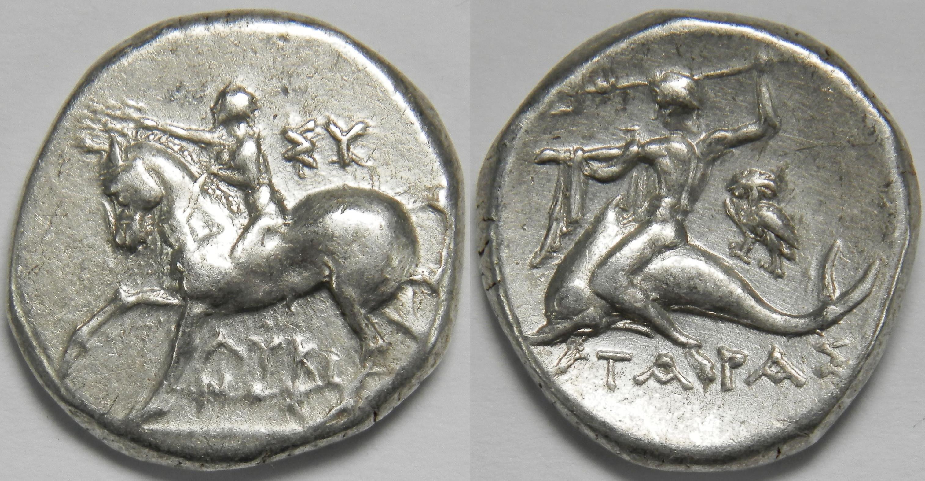 Calabria Tarentum AR Nomos circa 272-240 BC | Greek Coins