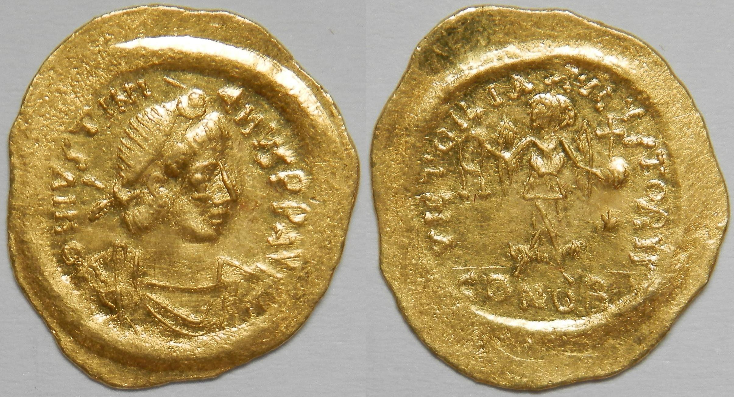 Byzantine Empire Justinian I AV Tremissis (Constantinople, 527-565)