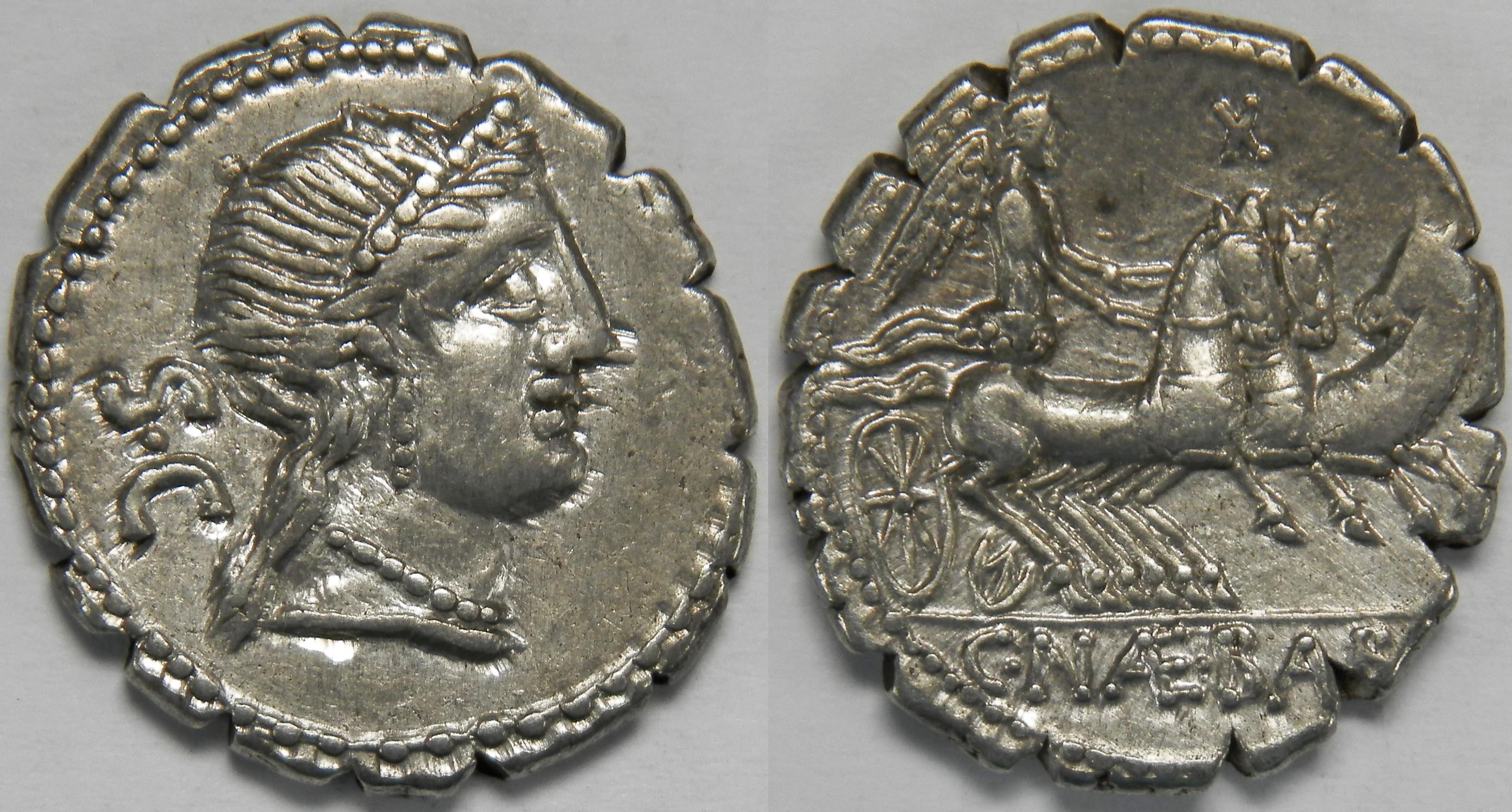 Roman Republic C. Naevius Balbus AR Serrate Denarius (Rome, 79 BC)