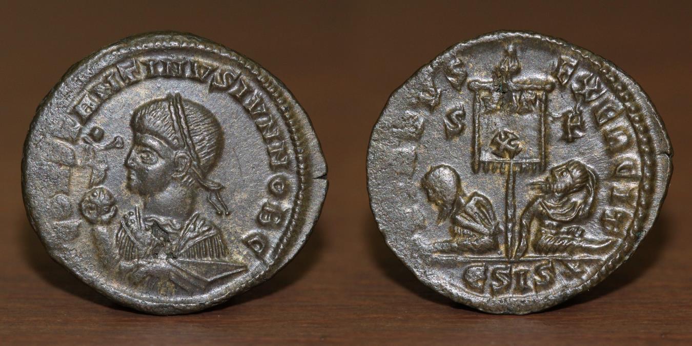 Constantine II AE Roman Empire, Siscia Mint 319-320 AD. VERY RARE.