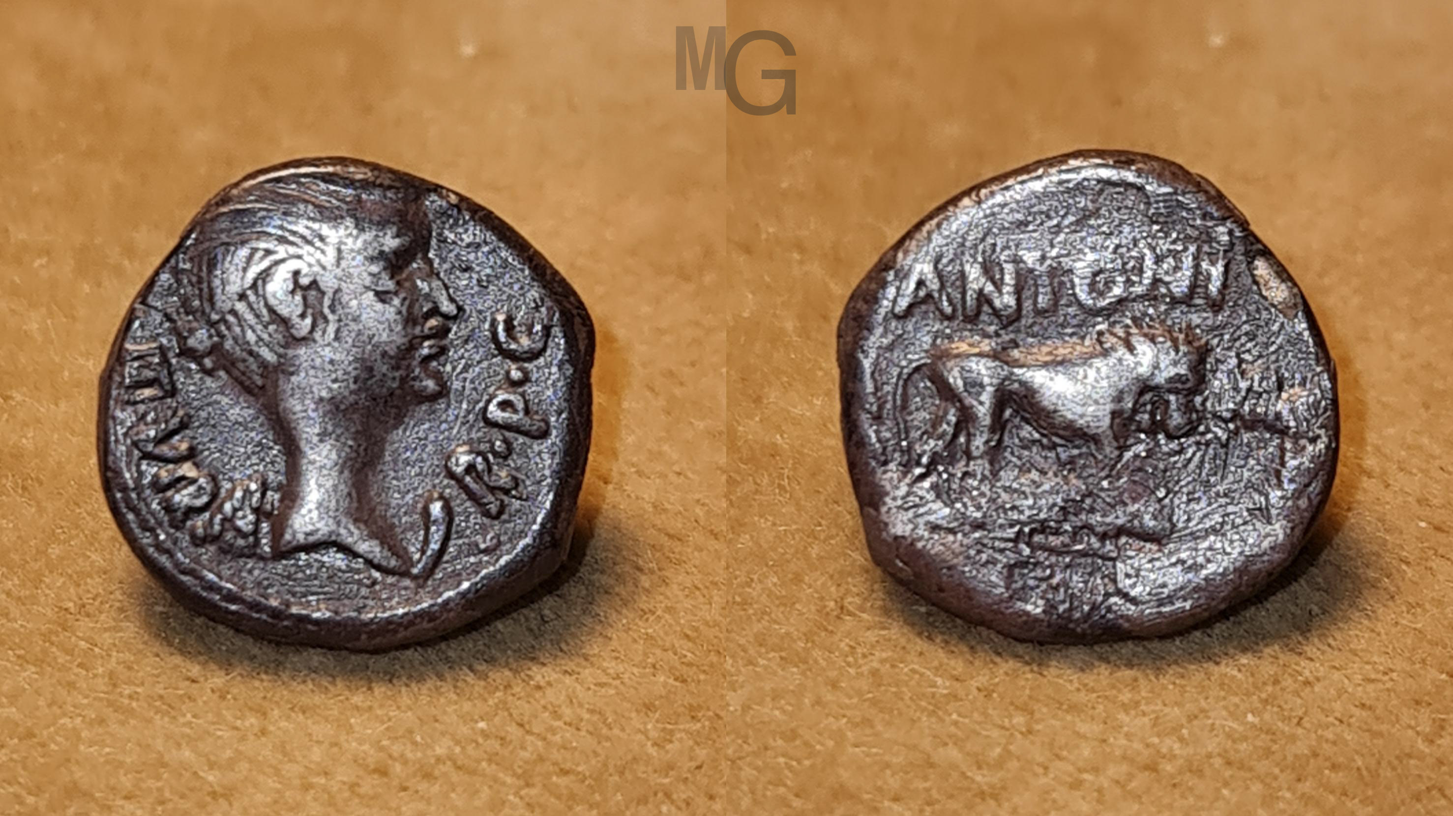 Roman. Mark Antony, Lugdunum, early 42 BC. AR Quinarius. | Roman ...