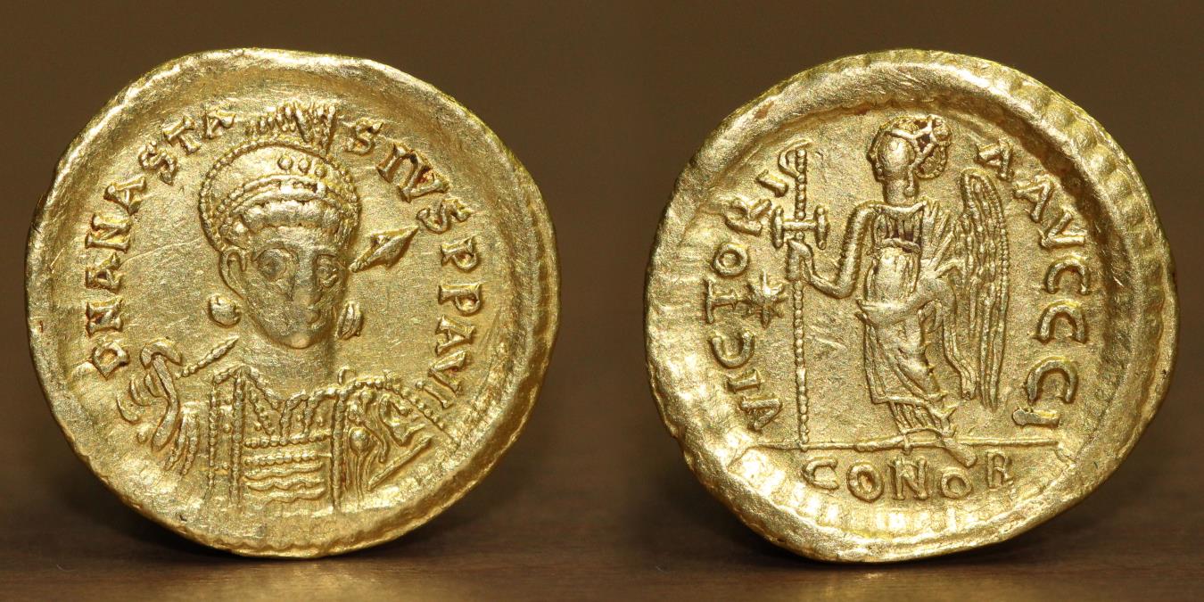 Byzantine Empire AV Gold, Solidus, Anastasius I Dicorus (491-518 AD ...