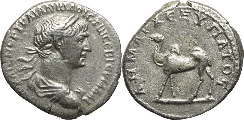 Roman silver drachm of the Emperor Trajan - Camel | Roman Imperial Coins