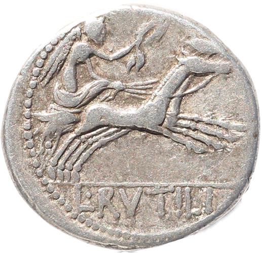 Roman Republican coin - L. Rutilius Flaccus AR silver denarius